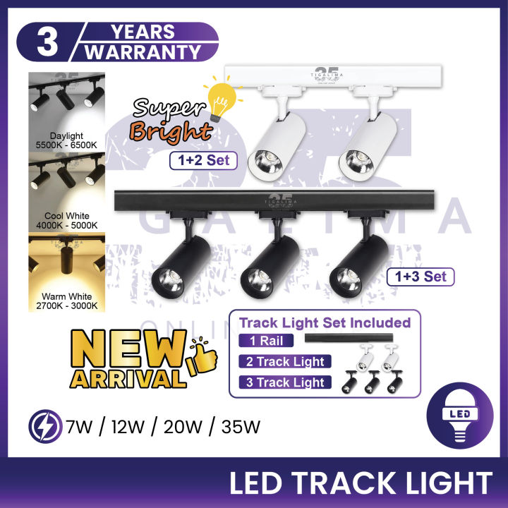 [SET] DECOR LED Track Light 7W/12W/20W/35W LED Spotlight Ceiling Track ...