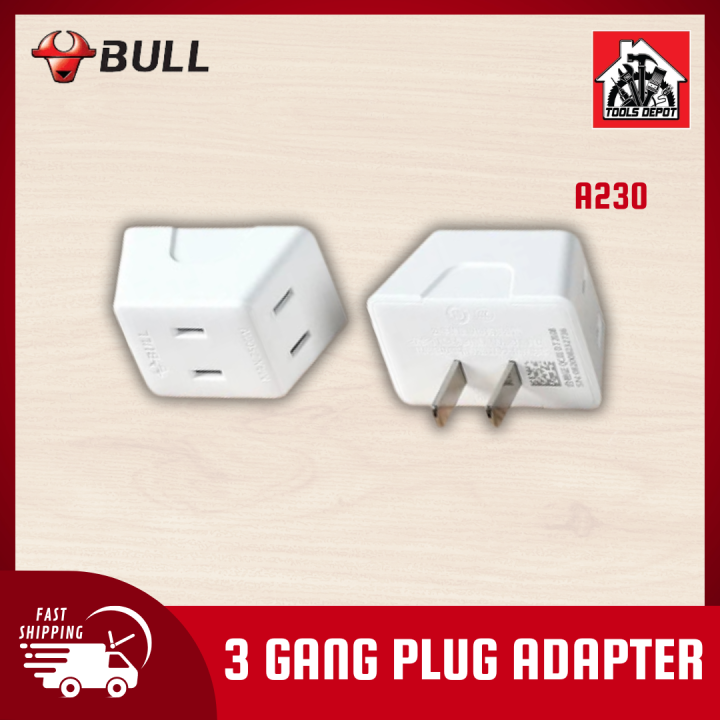 BULL 3 Gang Plug Adapter | Lazada PH
