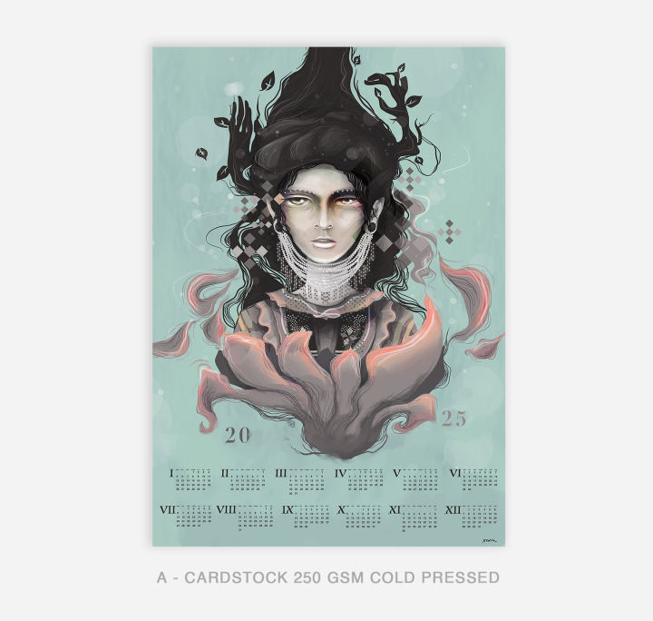 1 PAGE UNIQUE 2025 CALENDAR WITH ARTWORKS BY POWSA, D.I.Y., LIMITED ...