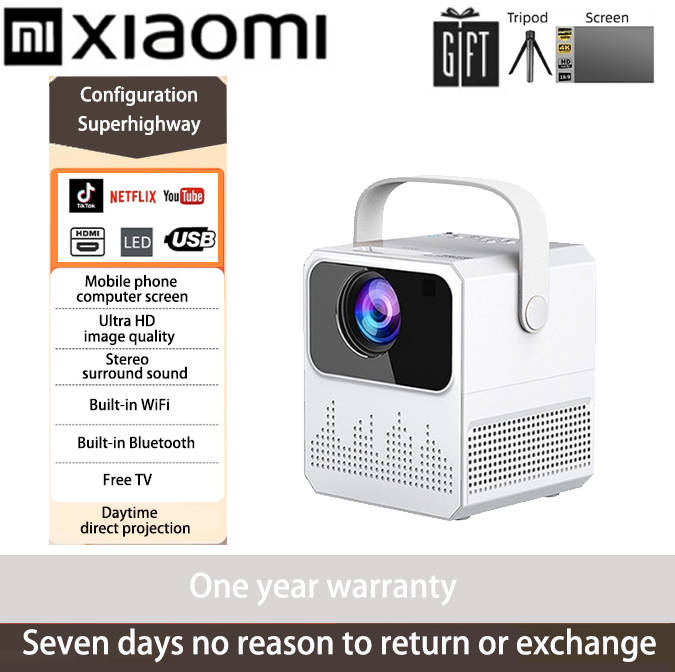 【Free tripod + screen】T2 MINI 5G Portable WIFI Mini Projector Built-in ...