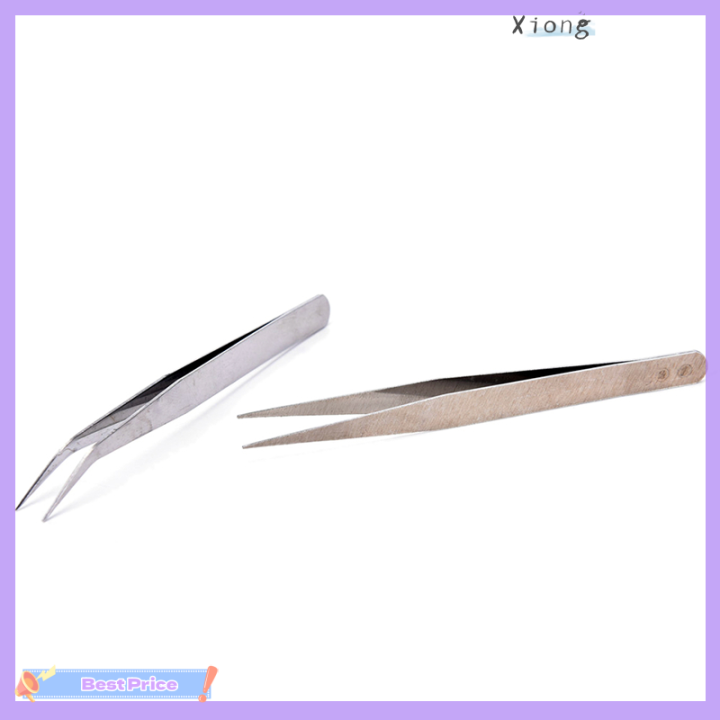 Xiong แหนบข้อศอกโลหะสแตนเลสแบบตรง2ชิ้น Peralatan Rias ตะขอเย็บปะติดปะต่อกัน | Lazada.co.th