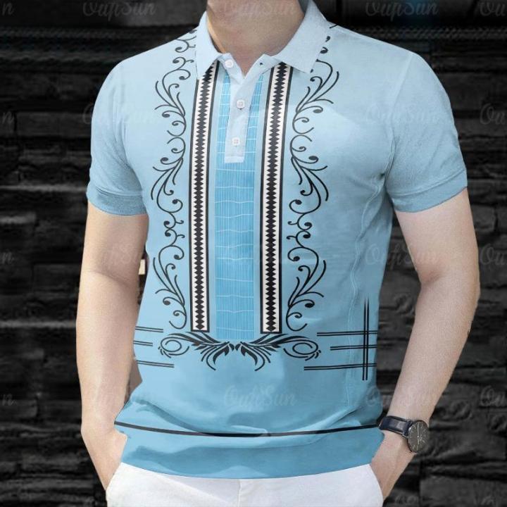 2025 Modern Barong Tagalog for Men | Short Sleeve Filipino Ethnic Shirt ...
