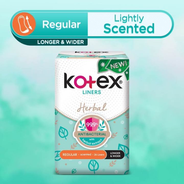 KOTEX Herbal Liner Longer & Wider 26S | Lazada Singapore