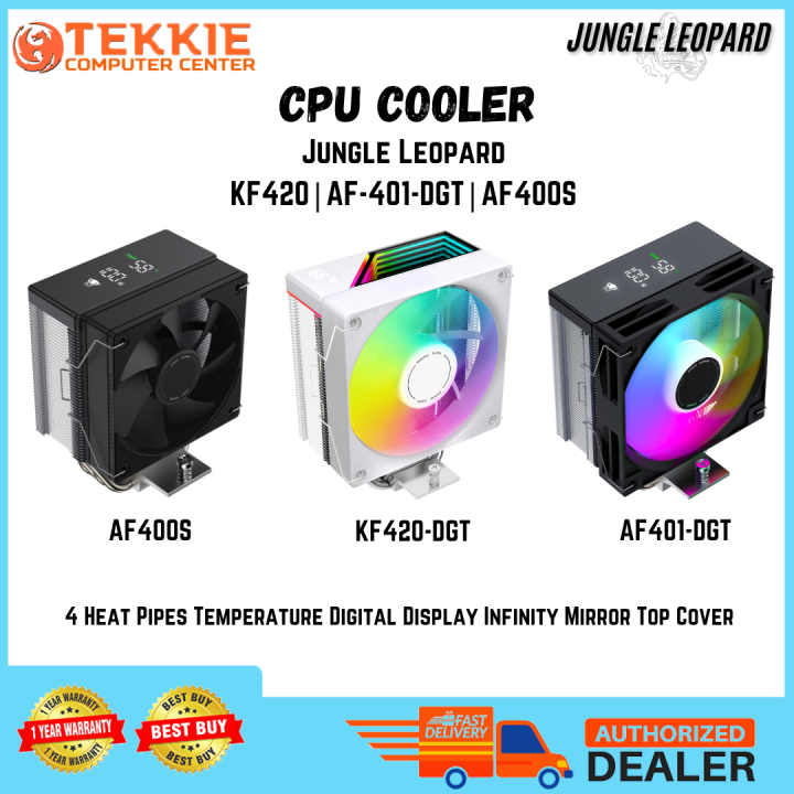 Jungle Leopard KF420|AF-401-DGT|AF400S | LED AND RGB CPU COOLER with 4 ...