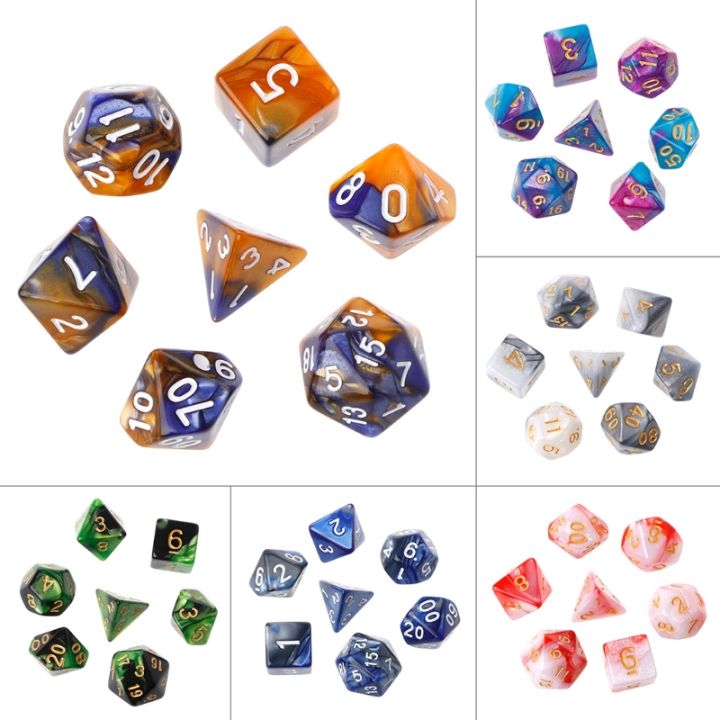 7pcs/Set Acrylic Polyhedral Dice For TRPG Board Game D4-D20 | Lazada PH