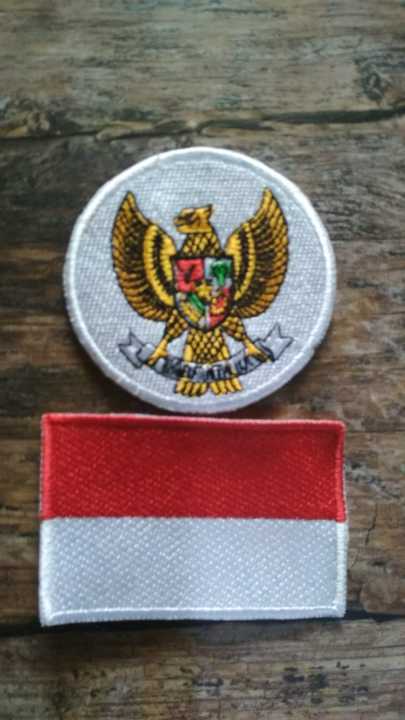 patch bordir set bendera indonesia dan patch bordir garuda putih ...