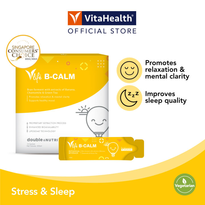 VLife B Calm [EXP 06-2028] - liquid sachet, Boost Mood, Relieve Anxiety, Relaxation, Vegan, Hala ...