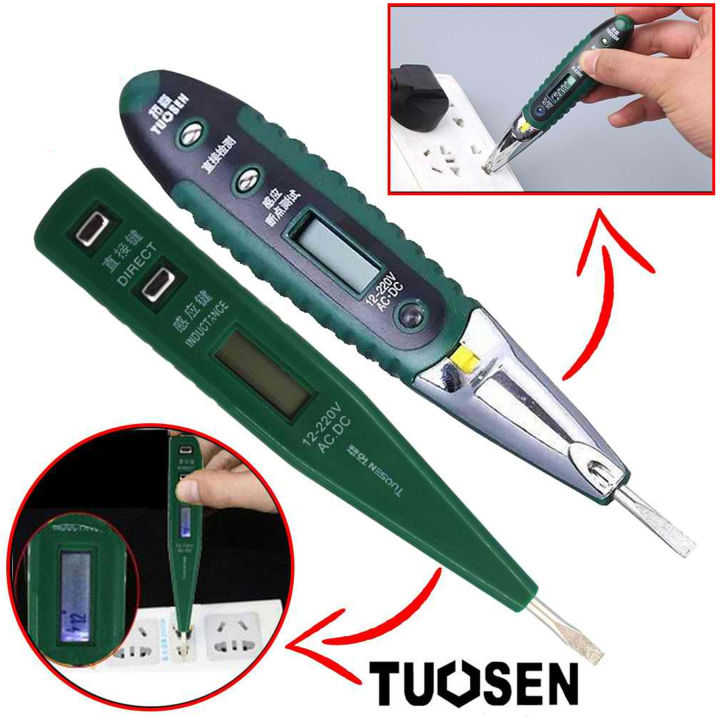 TUOSEN 12-220V Measure Voltage Digital lightning Induction Test Pen ...