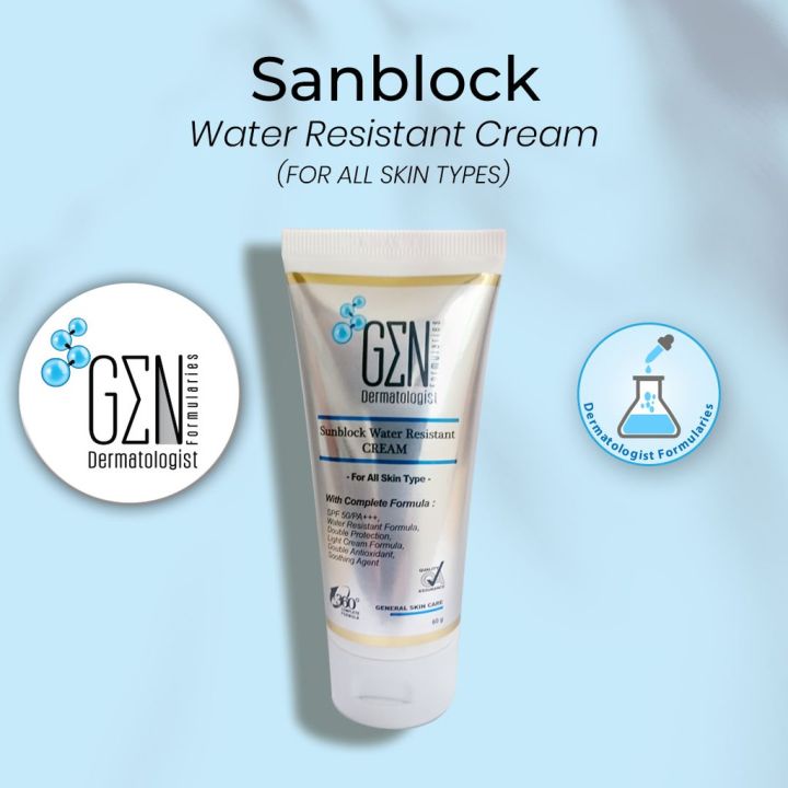 Gen Dermatologist Sunblock Water Resistant Cream SPF 50 (For All Skin ...