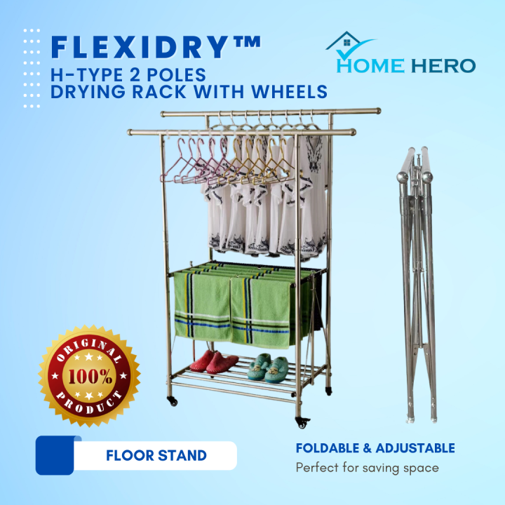 SAMPAYAN XPRESS FlexiDry™ H-Type 2 Poles Stainless Steel Movable Drying ...