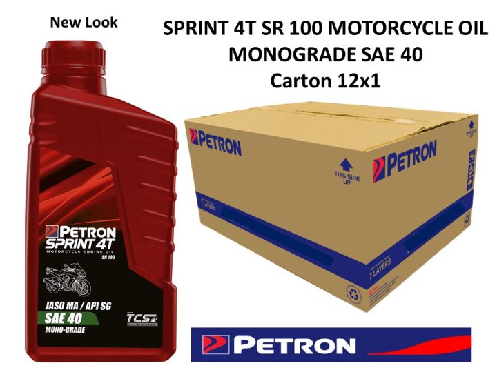 PETRON SPRINT 4T SR 100 MOTORCYCLE OIL MONOGRADE SAE 40 (Carton of ...