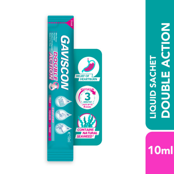 GAVISCON Heartburn & Indigestion Relief Double Action Sachet 10ml | Lazada