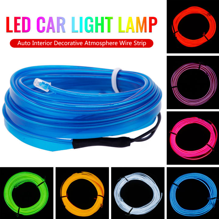 New 2M Car Interior Lighting Atmosphere Auto LED Strip EL Wire Rope ...