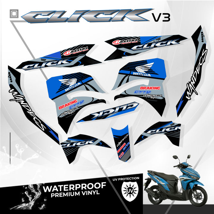Honda Click 125 V3 Decals Scratch Proof, Never Fade Laminated Gloss ...