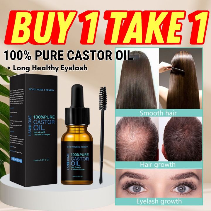 KKJJ [BUY 1 TAKE 1] LANTHOME Castor oil Eyebrow grower eyelash growth ...
