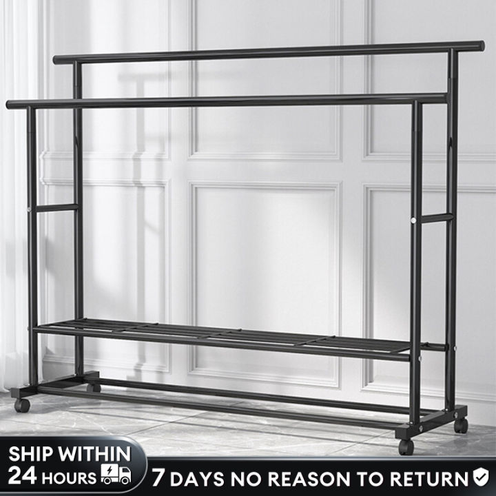 Sheeper Clothes Hanger rack Organizers Bedroom Drying Rack With Wheels ...