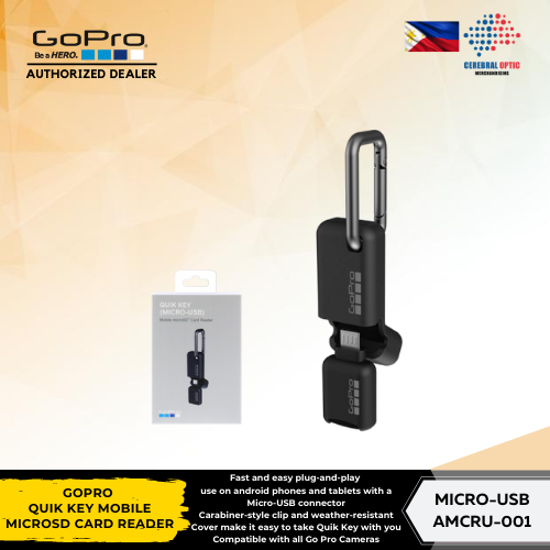 GoPro Quik Key (Micro-USB) Mobile microSD Card Reader for All Hero ...