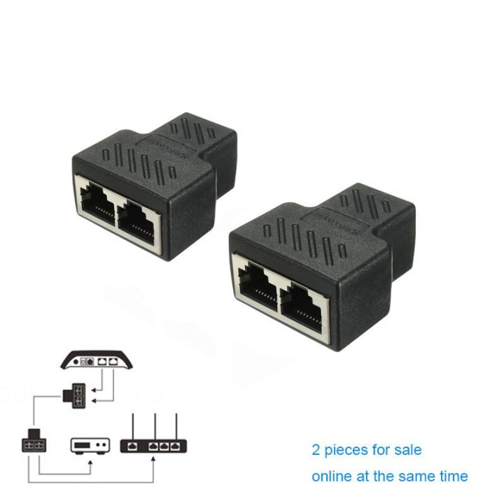 1 Set RJ45 Ethernet LAN Network Y Splitter 3 Ports Connector 1 To 2 ...