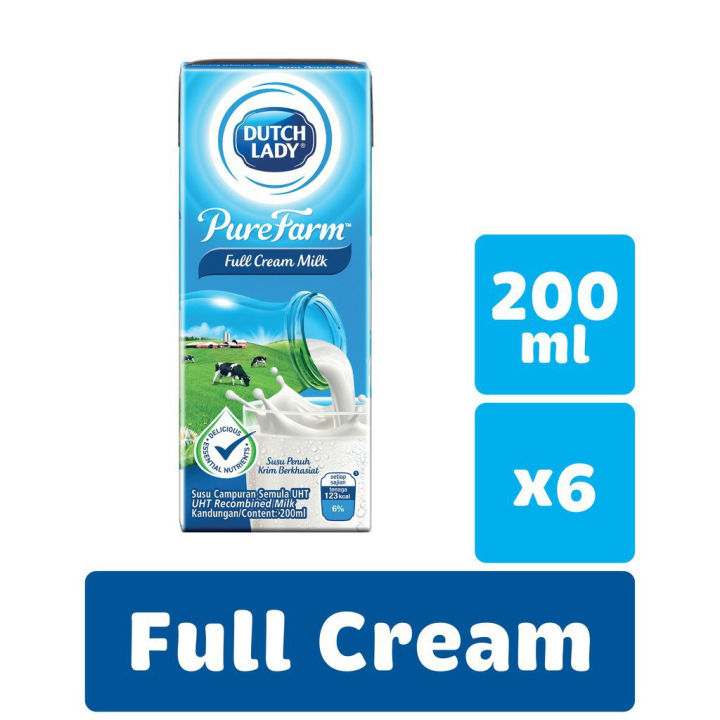 Dutch Lady Full Cream Milk 6 x 200ml | Lazada