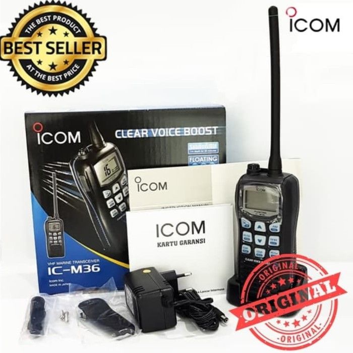 RADIO ICOM IC-M36 VHF HANDY TALKY MARINE TRANCEIVER ANTENA HT ICOM IC M36 | Lazada Indonesia