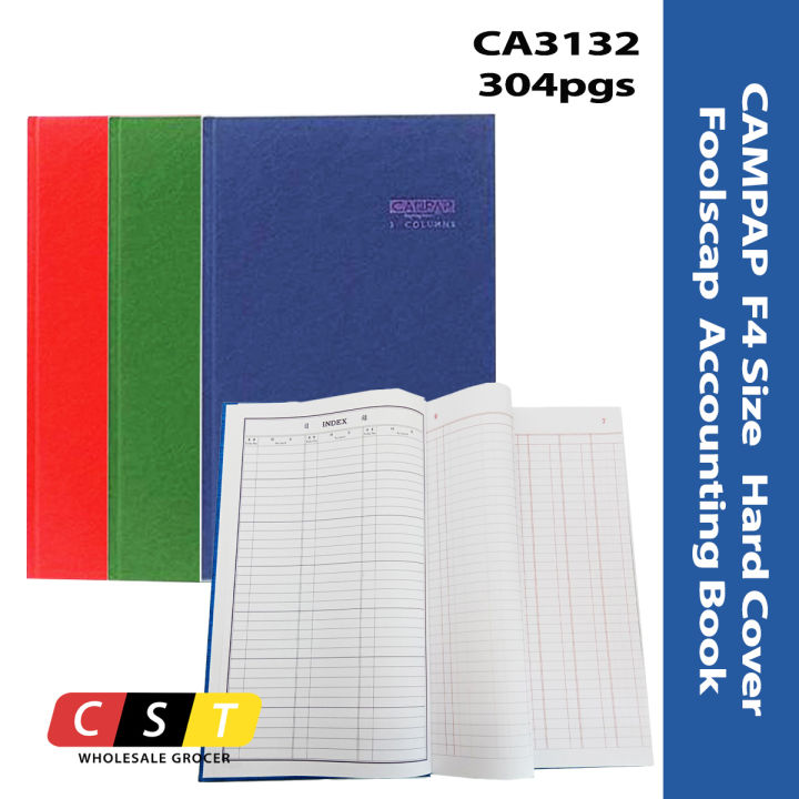 CAMPAP F4 Size 304pgs Hard Cover Accounting Book CA3132 x 3 Units | Lazada