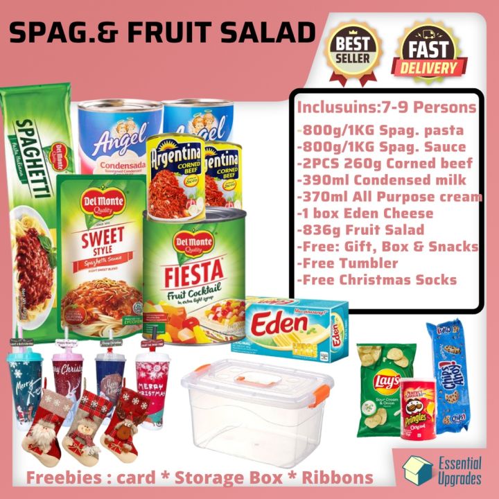 Spaghetti & Fruit Salad Christmas Basket Set Christmas Bundle Holiday ...