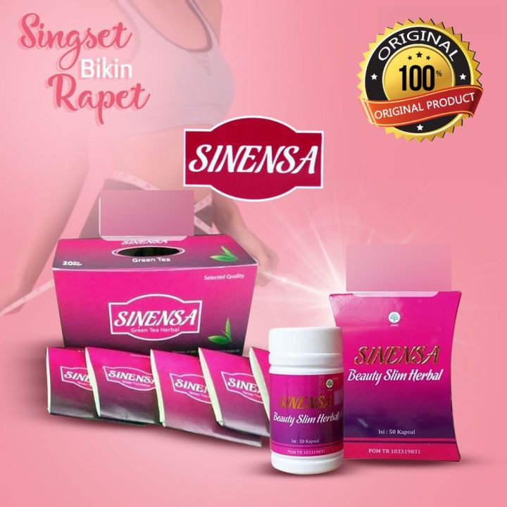 PAKET Sinensa Kapsul + Sinensa Teh Beauty Slim Herbal BPOM Obat Diet ...