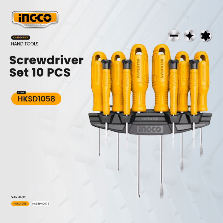 INGCO 10pcs Screwdriver and Precision Screwdriver Set CR-V SUPER SELECT ...