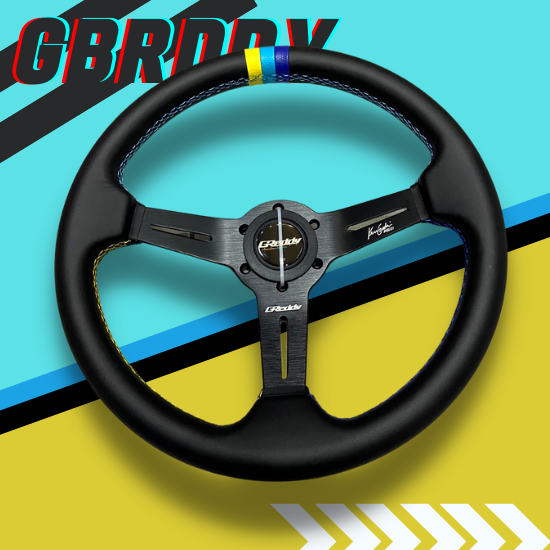 GReddy พวงมาลัยรถยนต์ พวงมาลัยแต่งGReddy ก้านยก 2นิ้ว หนังดำ รอบวง14 ...