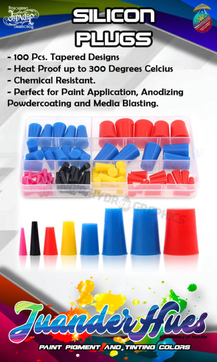100Pcs High Temp Silicone Rubber Plugs Masking Holes System Kit Perfect ...