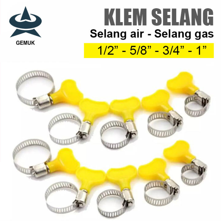 KLEM KUPING SELANG GAS / KLEM STAINLES 1/2 5/8 3/4 1INC / KLEM SELANG ...
