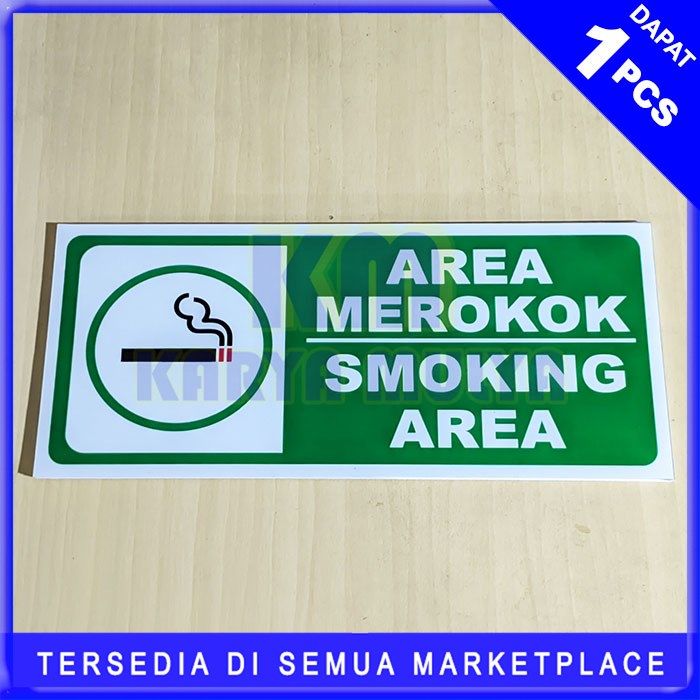 Papan Sign Area Merokok Papan Tempel Smoking Area - Karya Mulya / 1pcs ...