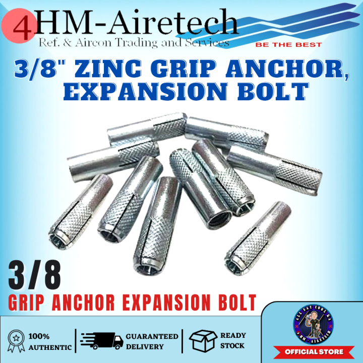 3/8" Zinc Plated Grip Anchor FOURHM , Drop-In Anchor, Anchor Grip ...