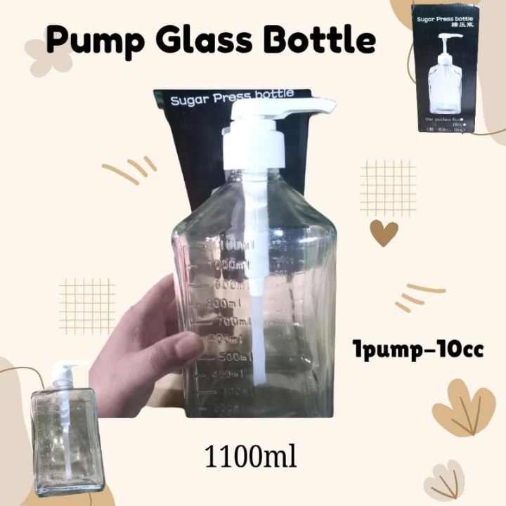 Pump Glass Container Bottle (1100ml) | Lazada PH