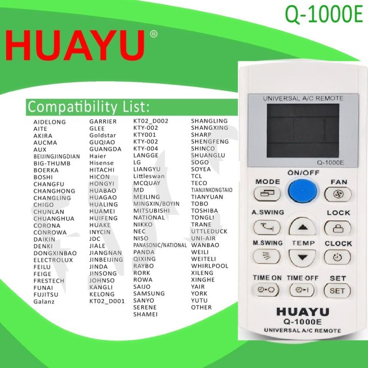 GOODLIGHT-Plus Huayu Q-1000E Universal AC Remote Control for Split Type ...
