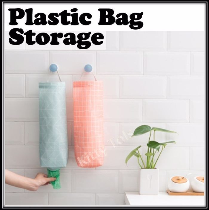 Plastic Bag Holder Dispenser Hanging Storage Folding Mesh Sock Garbage ...