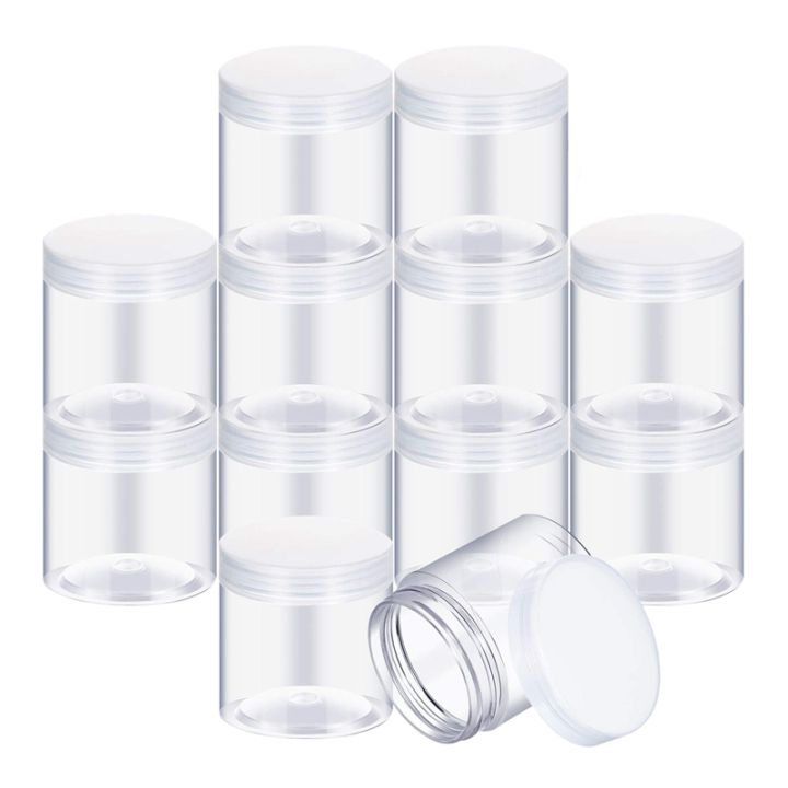 (HYCW) Empty 12-Pack Transparent Plastic Storage Spice Jar Wide Mouth ...