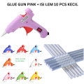Lem Tembak 1set + Stick Lem 10pcs / Hot Melt Glue Gun + 10pcs Lem Stick ...