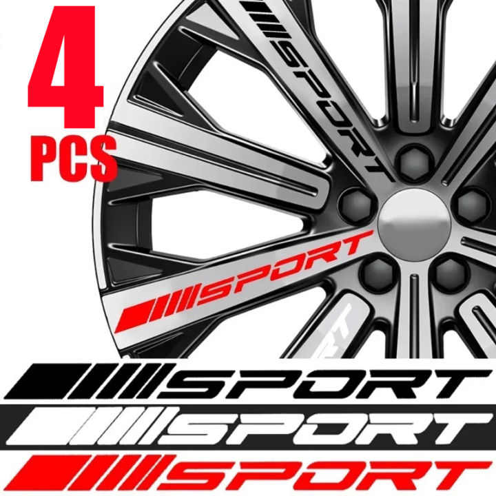 4pcs Car Wheel Sticker Auto Wheels Rims Sport Racing Decal Universal ...