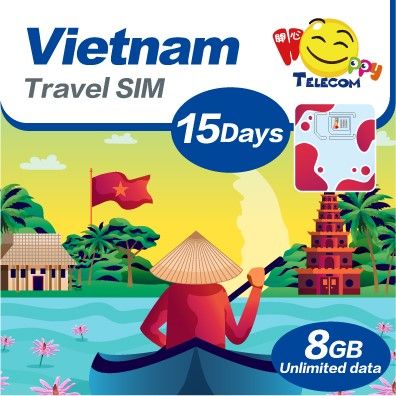 Happy Vietnam Sim - 15 Days Unlimited Data Travel Sim (4G 8GB) | Lazada