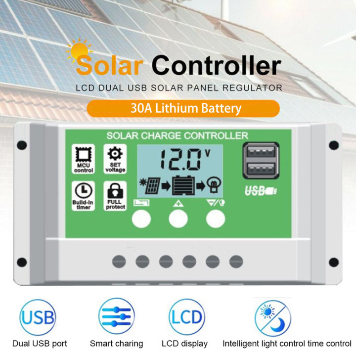 PWM Solar Charger Controller 10A,20A,30A,50A,60A โซล่า ชาร์จ คอนโทรลเลอร์ 12 V / 24 V SOLAR CELL ...