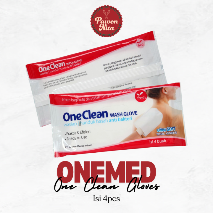 Wash Glove ONEMED One Clean / Waslap Antiseptic Handuk Anti Bakteri Isi ...