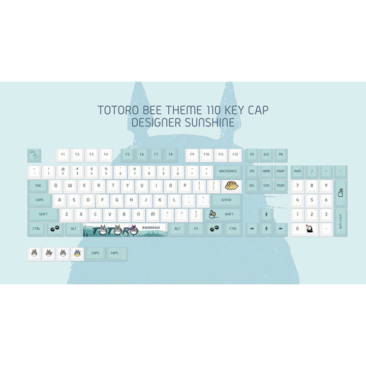 Mechanical keyboard PBT thermal sublimation Totoro Pikachu Mario decent ...