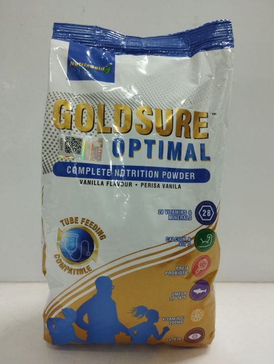 NutrixGold Goldsure Optimal Complete Nutrition Powder Vanilla Flavour 600g Exp: 2/9/25 | Lazada