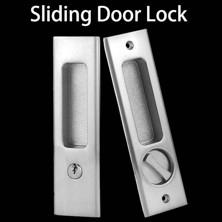 Sliding Door Lock With Flush Recessed Handle Invisible Barn Wood Door ...