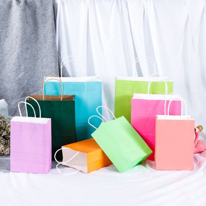 color paper bag handbag.15x22x8cm 12pcs/ pack | Lazada PH