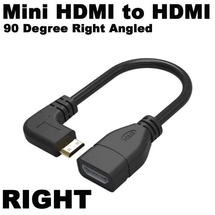 สายแปลง Mini HDMI to HDMI female cable ( 90 Degree Right Angled Gold ...