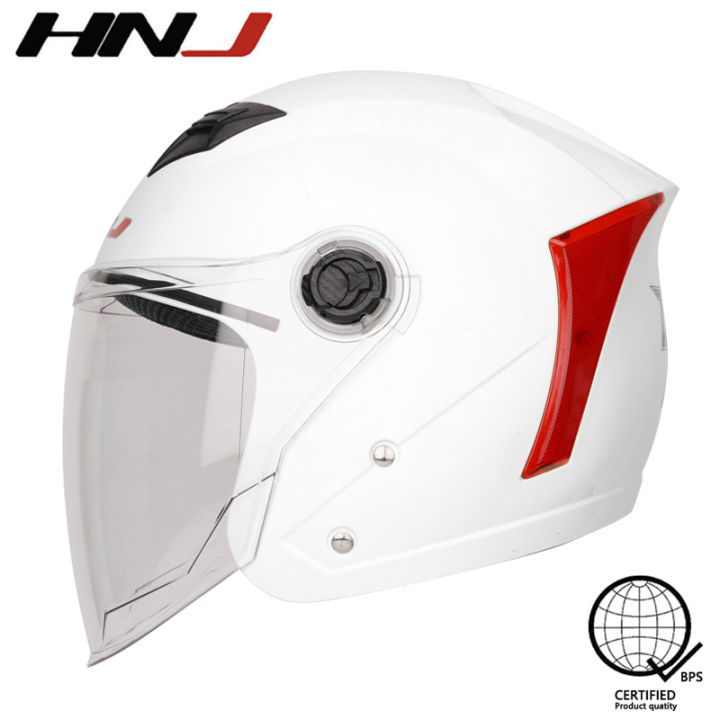 HNJ A4-001 Plain Half face Motorcycle Helmet Transparent Single Visor ...