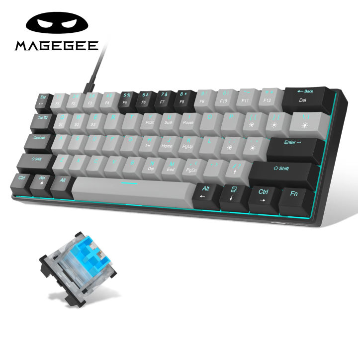(มีในสต็อก) MageGee 60 Mechanical Keyboard, Gaming Keyboard With Blue ...