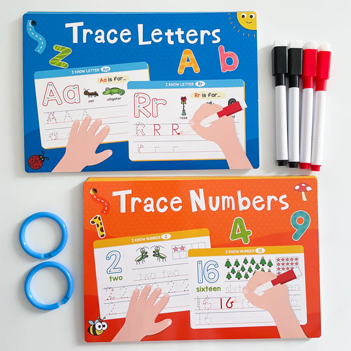 Alphabet ABC Letter Tracing Flash Cards Dry Erase Board Numbers 1-20,30 ...